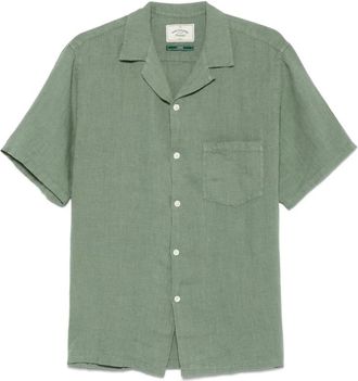 Portuguese Flannel Homme, Chemises, Vert, Taille: S Chemise en Flanelle Vert Mousse Manches Courtes