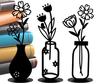 Generico Vasen-Set, 3 St&uuml;ck, modern, aus Metall, Blumenvase, &auml;sthetische Dekoration f&uuml;r Zuhause, f&uuml;r Wand, Schreibtisch, Schlafzimmer, Wohnzimmer, K&uuml;che, Apart