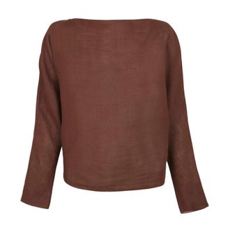 Cortana Ramie-Oberteil mit langen japanischen &Auml;rmeln und U-Boot-Ausschnitt - - Blouses & Shirts - Damen - Rot - 2XS