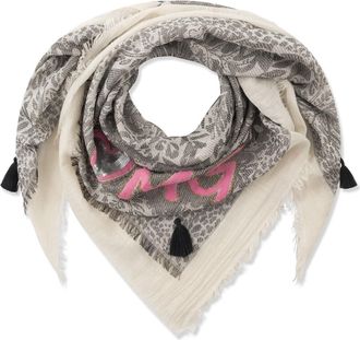 Codello Jacquard-Tuch mit Leo-Blumen-Muster und OMG-Statement