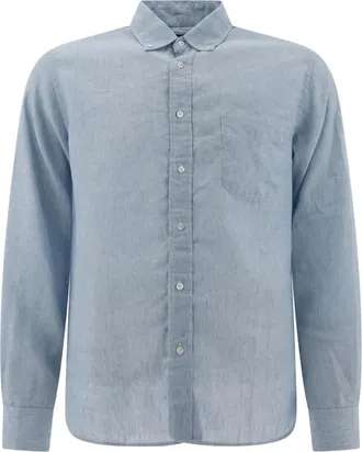Beams Plus Homme, Chemises, Bleu, Taille: L Chemise en lin