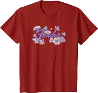 Fender Spring Time Animals And Flowers Distressed Logo T-Shirt