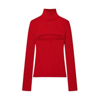 Courr&egrave;ges Damen, Strickwaren, Rot, LGr&ouml;&szlig;e