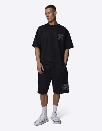 Good For Nothing Short double &eacute;paisseur en jersey et tulle &agrave; monogramme - Noir