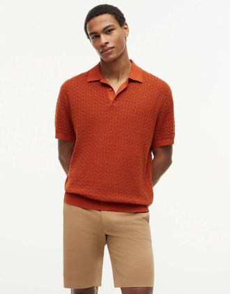 Tommy Hilfiger Polo d&eacute;contract&eacute; structur&eacute; - Orange d&eacute;lav&eacute;