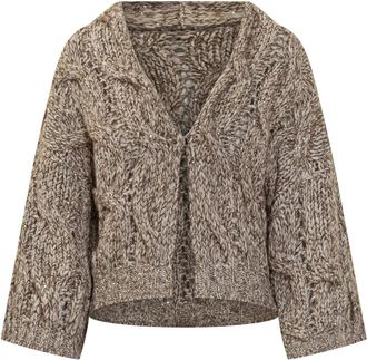 Brunello Cucinelli Femme, Pulls, Beige, Taille: 40 FR Cardigan Chin&eacute; &Eacute;blouissant