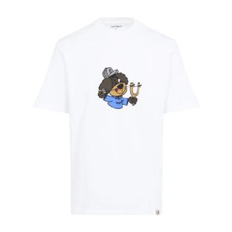 Carhartt Work in Progress Homme, Tops, Blanc, Taille: M T-shirt Slingshot Manches Courtes