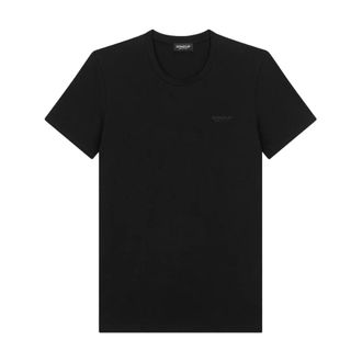 Dondup Homme, Tops, Noir, Taille: M T-shirt ras du cou avec logo brod&eacute;