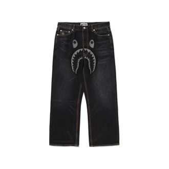 A Bathing Ape Shark-appliqu&eacute; Jeans
