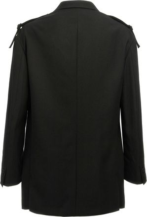 Yohji Yamamoto Strap-Shoulder Wool Blazer - Black