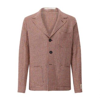 Massimo Alba Wollblazer im Hahnentrittmuster - - Jackets - Herren - Orange - L