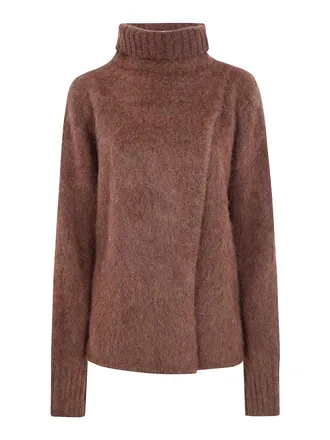 Uma Wang Pull Col Roul&eacute; - Marron