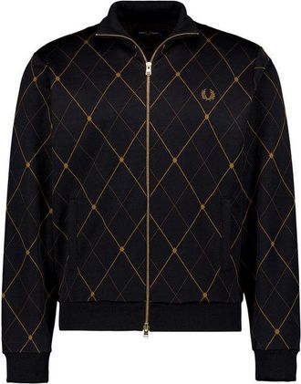 Fred Perry Herren Pullover schwarz Raute und Karo