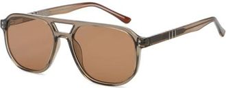 Generic Lunettes De Soleil R&eacute;tro Tendance &Agrave; Grande Monture For Hommes Et Femmes - Photos Et Shopping - Lunettes De Soleil De Sport(Brown)