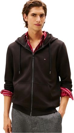 Tommy Hilfiger Hoodie mit durchgehendem Rei&szlig;verschluss f&uuml;r Herren, Regul&auml;r, Lang&auml;rmlig (Schwarz)