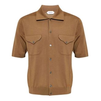 Versace Gestricktes Poloshirt - - Shirts - Herren - Braun - XL
