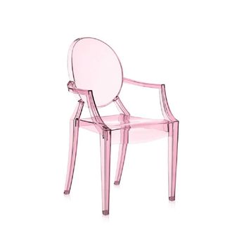 Kartell Ghost Stuhl Lou, rosa transparent, 39 x 37 x 63 cm