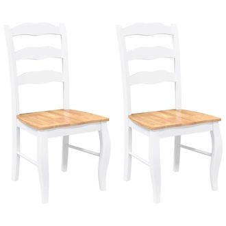 vidaXL Sedie Da Pranzo 2 Pz Bianche In Legno Massello Di Hevea - Vidaxl