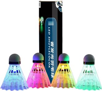Generic Badminton Shuttlecocks - Shuttle aus Nylon mit 4 LEDs f&uuml;r Nacht-Spiele | Badminton-Beleuchtung f&uuml;r dunkle Bedingungen mit einer langlebigen Konstrukti