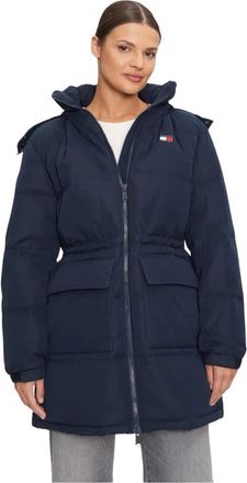 Tommy Jeans Doudoune capuche fausse fourrure amovible - Femme - Vestes - Bleu - Taille: 36 FR