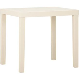vidaXL Gartentisch Wei&szlig; 79x65x72 cm Kunststoff Vidaxl