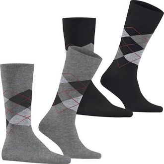 Burlington Herren Socken grau Baumwolle gemustert