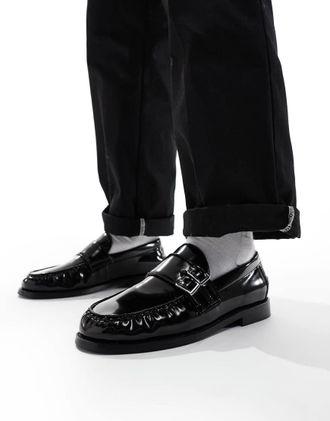 Asos Loafer in Schwarz mit Schnalle
