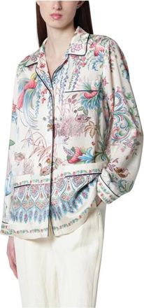Etro Femme, Blouses et Chemises, Multicolore, Taille: 36 FR Chemise en twill avec imprim&eacute; floral et faune plac&eacute;