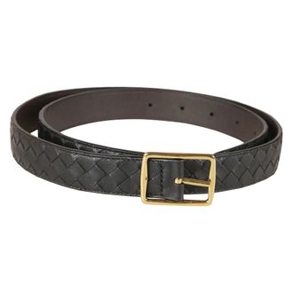 Bottega Veneta Femme, Accessoires, Noir, Taille: 85 CM Intrecciato Leather Belt