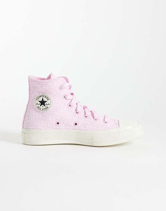 Converse Chuck 70 - Baskets montantes &agrave; d&eacute;tails effet froiss&eacute; - Rose