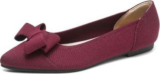 Generic Chaussures de danse latine pour femme - Chaussures plates &agrave; enfiler pour femme - Confortables et &eacute;l&eacute;gantes - Avec noeud - Bleu - Pointure 38 - Confort