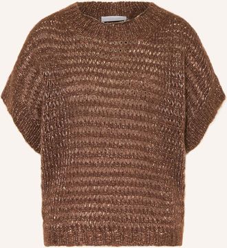 Rich & Royal Strickshirt Mit Glitzergarn braun