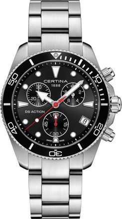 Certina DS Action Chrono, Quarz, Schwarz, Edelstahl 316L Herrenuhr C048.417.11.051.00
