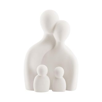 Danya B Danya B. Hans Cream Abstract Nesting Three Piece Family of 4 Decorative Accent Matte Ceramic Sculpture Figure Set