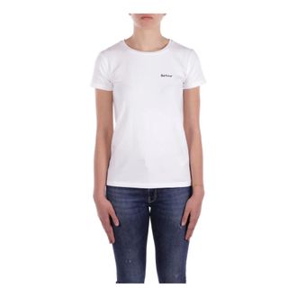 Barbour Femme, Tops, Blanc, Taille: 42 FR T-shirts et Polos Blancs Logo Avant
