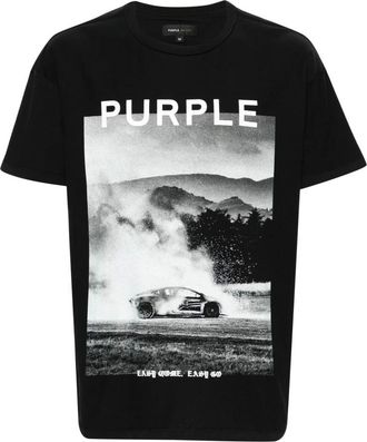Purple Homme, Tops, Noir, Taille: 2XL Photograph Print T-Shirt