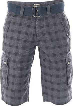 Riverso Short Cargo pour Homme Rivanton Ceinture Bermuda Short Court 100% Coton Bleu Gris Olive Noir Beige à Carreaux w30 - w46 - Multicolore - 33W