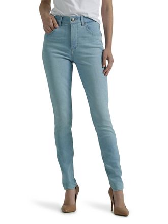 Lee Damen Ultra Lux Comfort with Flex Motion High Rise Skinny Jeans, Wei&szlig;er Schleier, 48 Lange