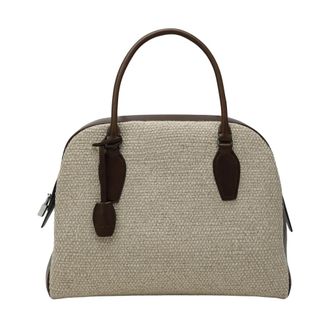 The Row India 12 Canvas and Leather Bag - - Bags - Damen - Beige - ONE SIZE