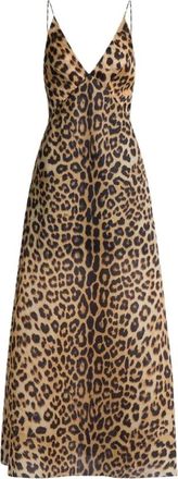 Alberta Ferretti Femme, Robes, Brun, Taille: 40 FR Long Organza Maxi Dress