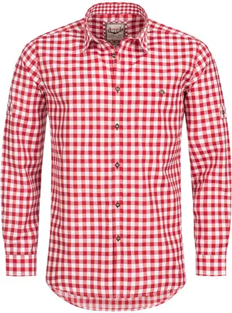 Stockerpoint Trachtenhemd OC-Franzl | kariert | modern Fit Rot XXL