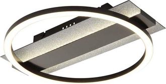 Globo Lighting Deckenleuchte Deckenlampe Wohnzimmerlampe schwarz LED Memoryfunktion L 34,2 cm