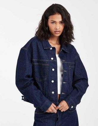 Tommy Jeans Archive - Veste camionneur en jean - D&eacute;lavage fonc&eacute;-bleu marine