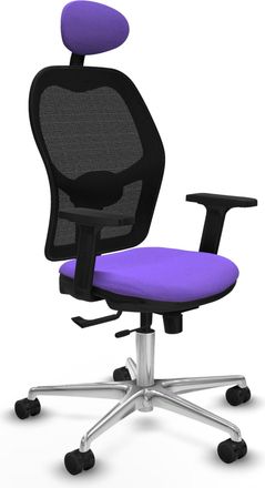 Piqueras y Crespo Arbeitsstuhl mit 2D-Armen, h&ouml;henverstellbarer Lendenwirbelst&uuml;tze und festem Kopfteil, ausgestattet mit Syncro/Traslack und injiziertem Schaumstoff, Sc