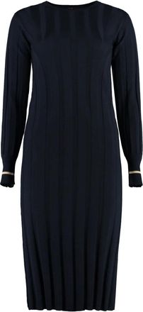 Max Mara Femme, Robes, Bleu, Taille: 36 FR Leccio Robe en laine vierge