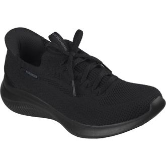 Skechers Ultra Flex 4.0 Polyester Damen Schwarz / Schwarze Sohle Sneakers