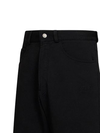 Maison Margiela Wide-Leg Cotton Trousers - Black
