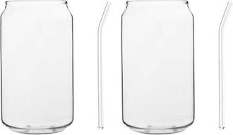 UPKOCH Verres &Agrave; Boire En Verre Transparent Avec Paille 2 Pi&egrave;ces 350 Ml - Gobelets Pour Caf&eacute; Latte Macchiato Th&eacute; Glac&eacute; Et Boissons Froides &Agrave; Usage Quotidien