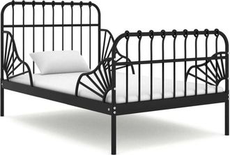 vidaXL Vidaxl - Cadre de lit extensible Noir M&eacute;tal 80x130/200 cm