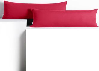 Decoking 2 Kissenbezüge 20x120 cm Jersey 100% gekämmte Baumwolle Reißverschluss pink Amber